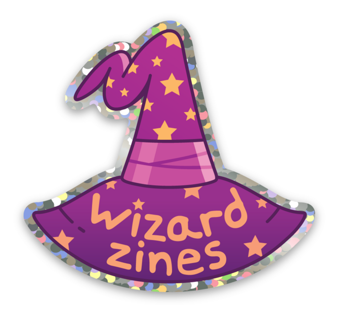 sparkly wizard hat sticker – Wizard Zines